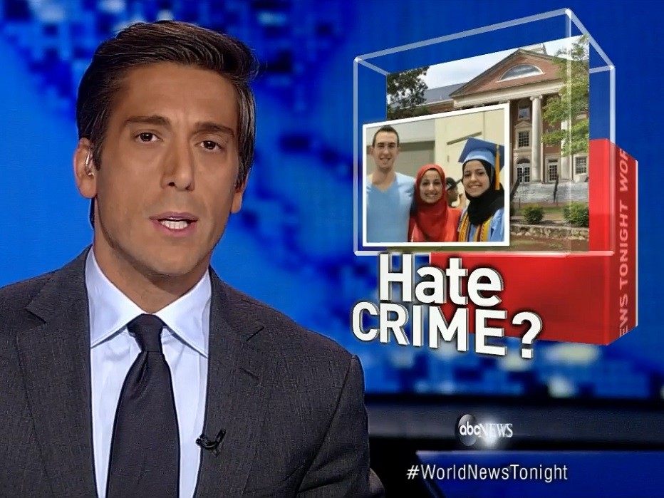 ABC, CBS, NBC Label UNC Shooting Possible 'Hate Crime'