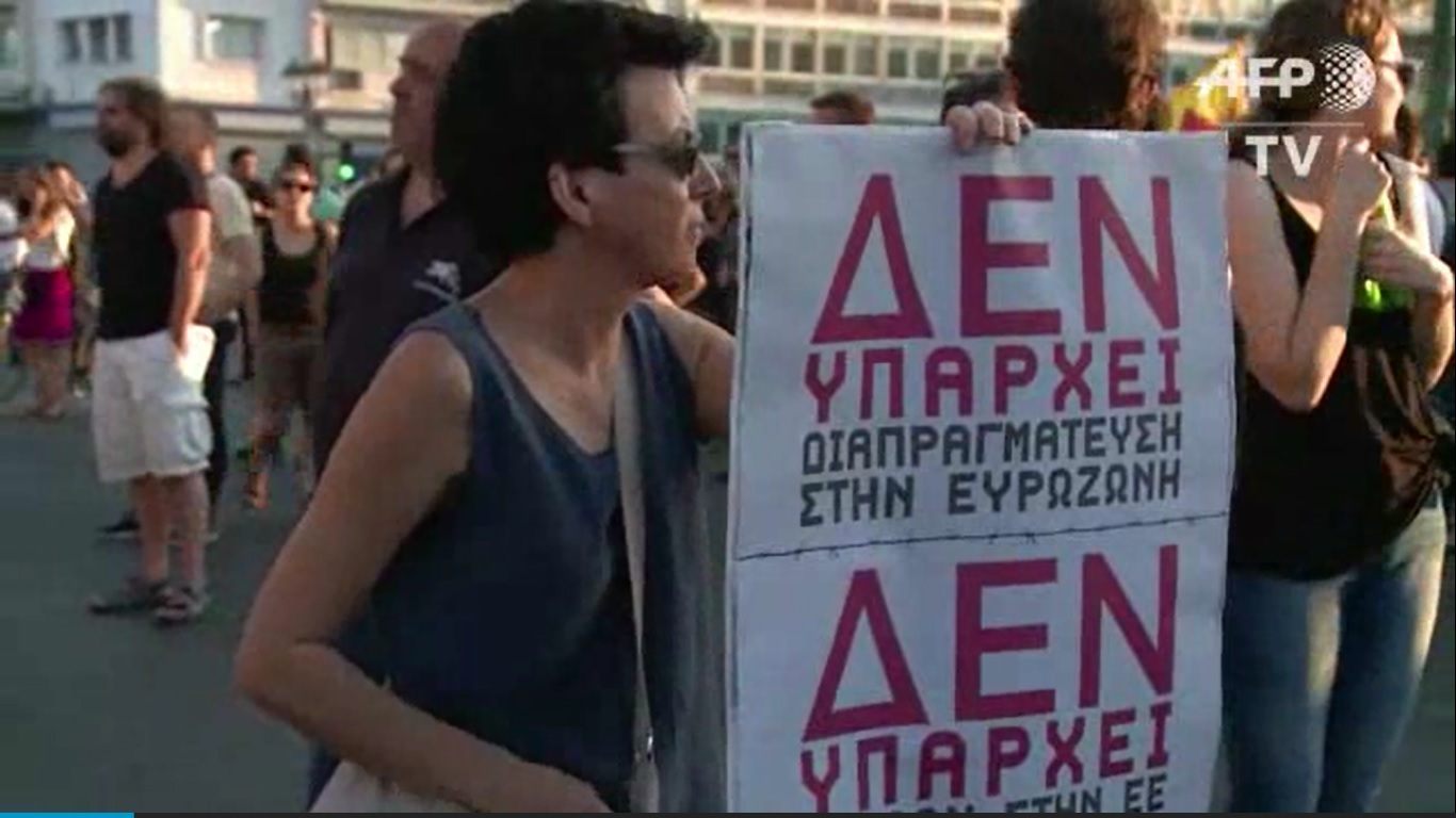 WATCH: Protesters Voice Anger, Disbelief at Greece's EU Bailout Deal