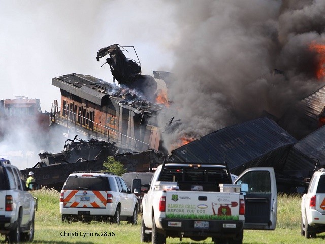 Massive Fire Follow Texas Panhandle Train Crash, At Least 1 Injured