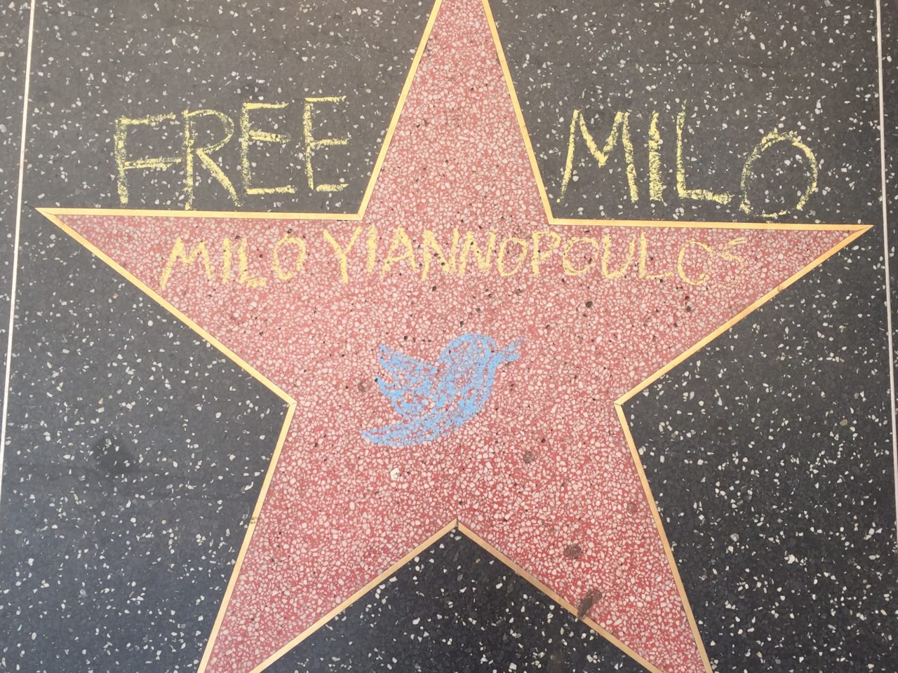 'Free Milo' Slogan Spotted On Hollywood's Walk Of Fame