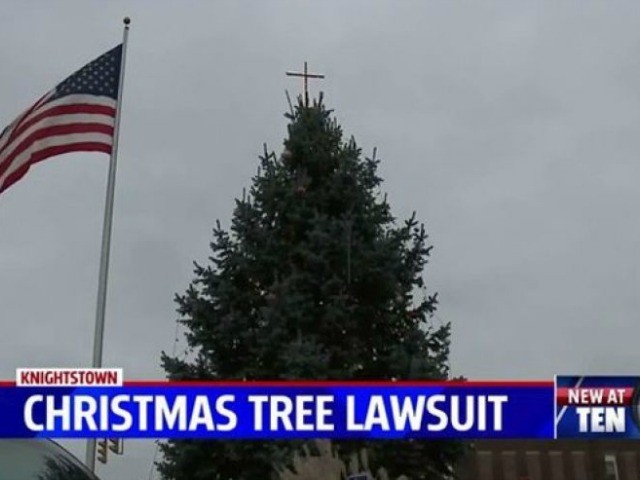 ACLU Sues Indiana Town over Cross on Top of Christmas Tree