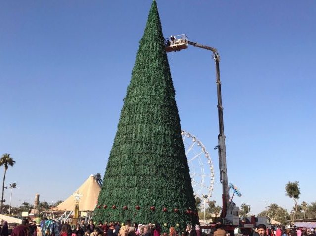 Muslim Businessman Builds Huge Christmas Tree to Support Iraq's Christians