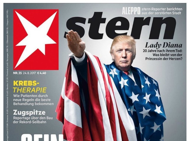 German Left Wing Magazine Cover Portrays Trump Giving Hitler Salute