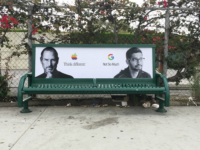 Street Artist Posts Anti-Google Ads Outside Company Offices Following ...