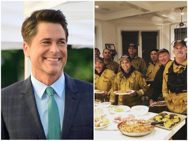 Rob Lowe Cooks Dinner for Firefighters to Thank Them for Saving His House