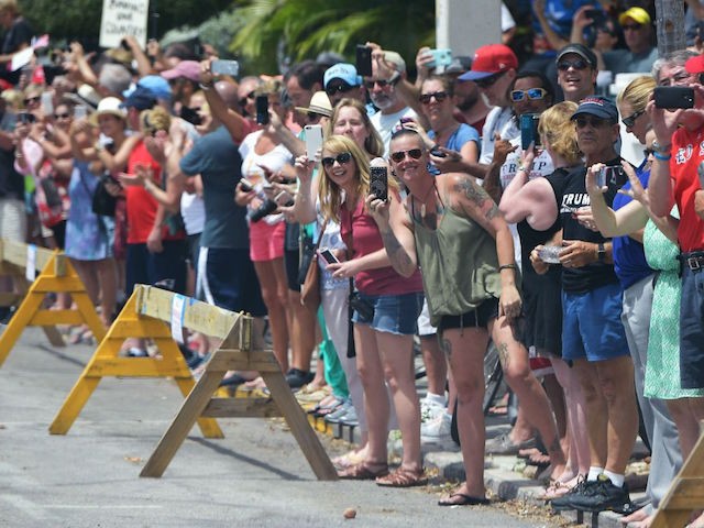 Crowds of Supporters Flock to See Donald Trump Motorcade in Key West