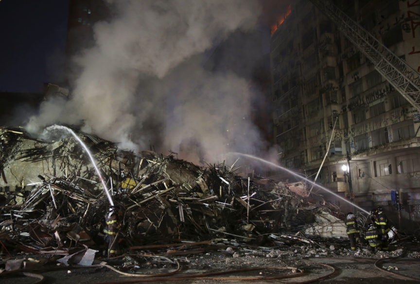 Burning building in Sao Paulo collapses; at least 1 dead - Breitbart