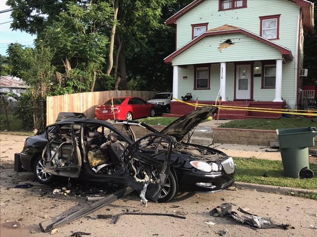 Car Explodes After Man Ignites Firework Inside Vehicle