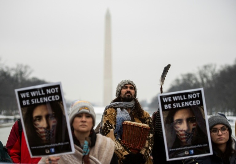 Indigenous people protest for their rights in Washington - Breitbart