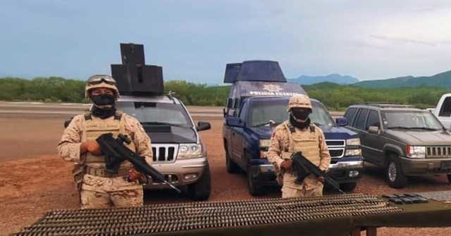 Armored Vehicles with Gun Turrets Captured near Cartel Camp in Norther