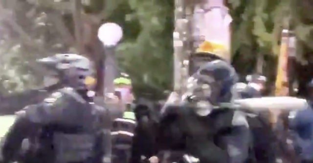 WATCH: Rioter Hits Seattle Police Officer In Head with Steel Bat