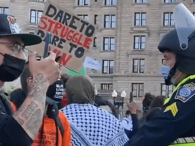 Leftists Burn U.S. Flag, Attack Boston Police During 'Anti-Democrat ...