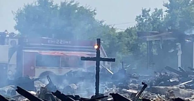 PHOTO: Cross Left Standing When Blaze Destroys Texas Church