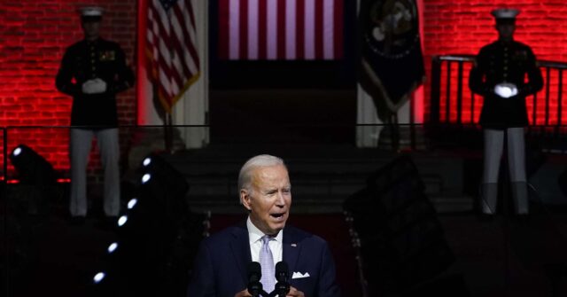 Biden, Flanked by Marines, Bathed in Red Light, Attacks MAGA 'Extremists'