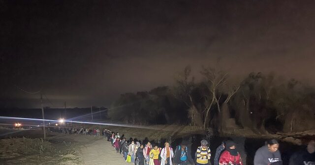 EXCLUSIVE PHOTOS: Group of 600 Migrants Crosses West Texas Border