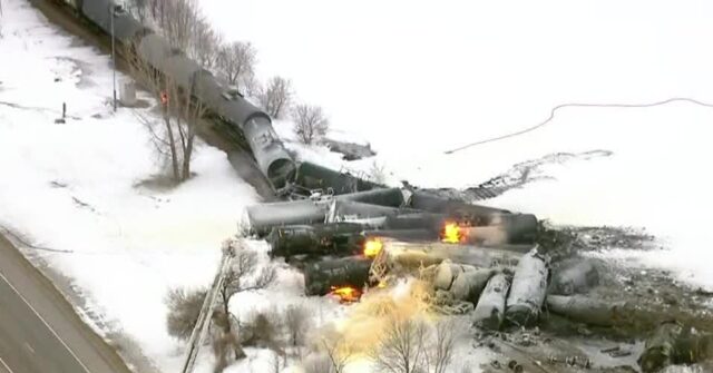 VIDEO: MN Train Derails and Bursts into Flames, Prompting Evacuation