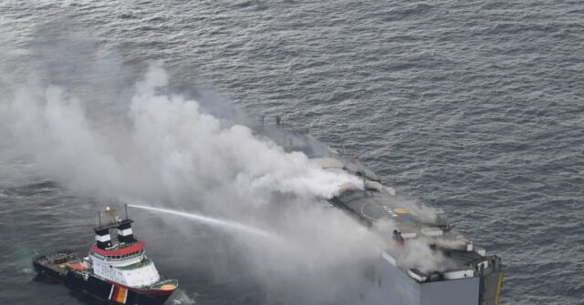 Fire Rages on Ship Carrying Electric and Conventional Cars From Europe