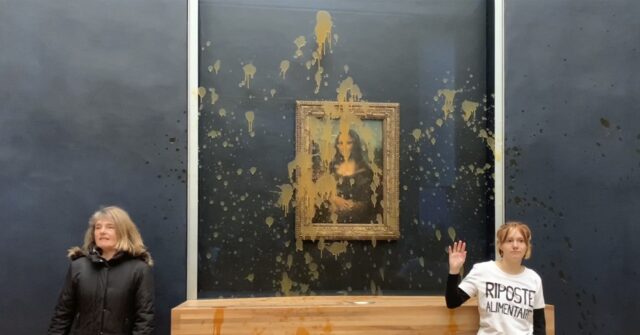 See the moment climate activists throw soup at the 'Mona Lisa' in Paris ...