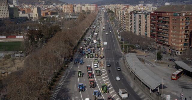 Thousands of Spanish farmers stage a second day of tractor protests ...