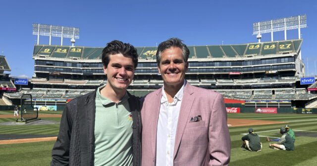 Father-son baseball play-by-play broadcasters Chip and Chris Caray ...