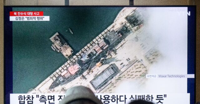 N. Korea detains three over warship launch accident: KCNA - Breitbart