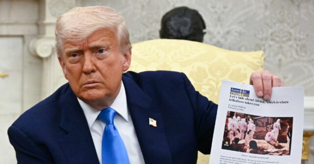 Trump displays DRC visual as proof of South African 'genocide' - Breitbart