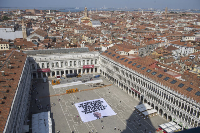 Greenpeace joins anti-Bezos protest with Venice banner complaining ...