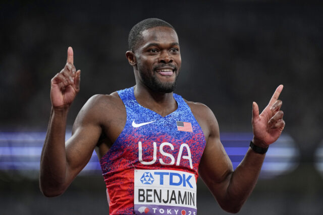 Clipped barrier no problem for Benjamin, who wins 400-meter hurdles at world championships ...