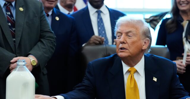 Trump signs a law returning whole milk to school lunches - Breitbart