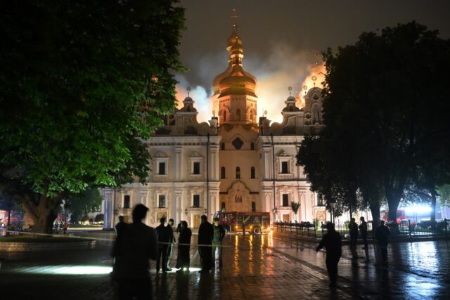 Russian attack sets fire to centuries-old religious site in Kyiv and ...