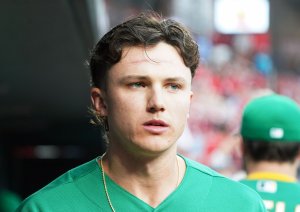 Spike punctures end 24-game hit streak of Athletics' Zack Gelof - Breitbart