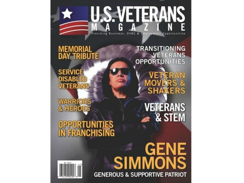 Gene Simmons on Cover of U.S. Veterans Magazine